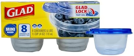 Amazon.com: Glad GladWare Mini Round Food Storage Containers with Lids ...