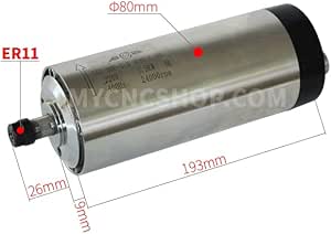 220V 1.5KW Air-cooled spindle CHANGSHENG DIA.80mm 1.5KW ER11 4bearing ...