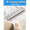 10 Way Extension Lead with USB Slots, 10 Gang Power Strip with 6USB(1 ...