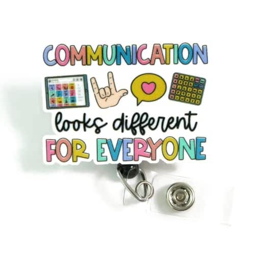 Amazon.com: Communication Looks Different For Everyone Badge Reel ...