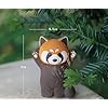 Amazon.com: TALKLEK Cute Handmade Wood Carved Red Panda Figurine Red ...