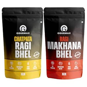 Gourmax Ragi Makhana & Chatpata Ragi Bhel, High Protein Superfood ...