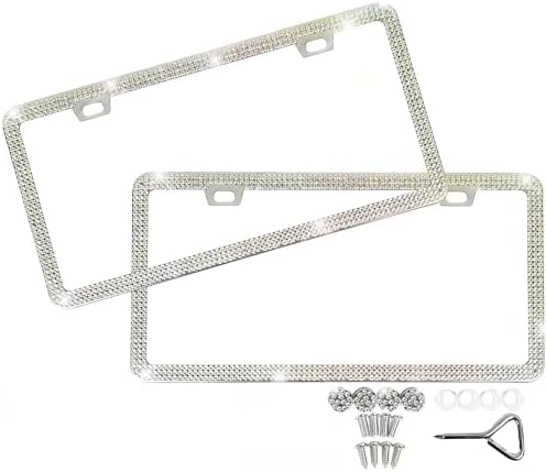 Amazon.com: SunplusTrade Bling License Plate Frame for Women 2 Pack Sparkly License Plate Frames ...