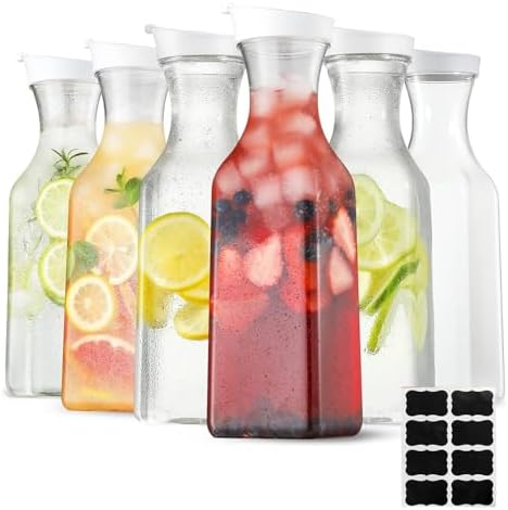 Amazon.com: Lallisa 8 Pcs 54 oz Plastic Carafe Water Carafe with Lid ...