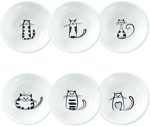 Amazon.com: 4 Pcs 4 Inches Cute Cat Soy Sauce Dish,Ceramic Cat Bowls ...