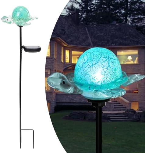 Afirst Decorative Solar Lights Outdoor Solar Turtle Stake Lights Hand ...