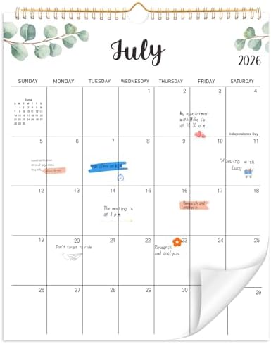 Amazon.com: Wall Calendar 2026-2027, 18 Month Calendar from July 2026 ...