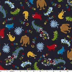 Amazon.com: Monsters on Navy Blue One Yard (0.9m) CX5185-Multi : Home ...