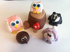 Edible Woodland Cake Topper Decoration (2x2) : Amazon.co.uk: Grocery