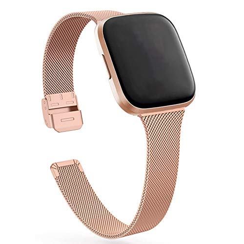MORFU Slim Metal Bands Compatible with Fitbit Versa/Versa Lite Edition ...