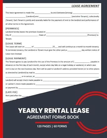 Rental Lease Agreement Forms Book: (60 Forms) Residential Lease ...