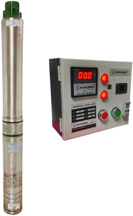 CRI Submersible Pump 1.5 HP, 15 Stage Pump, 100 Meter Head and Digital Control Starter/Panel by ...