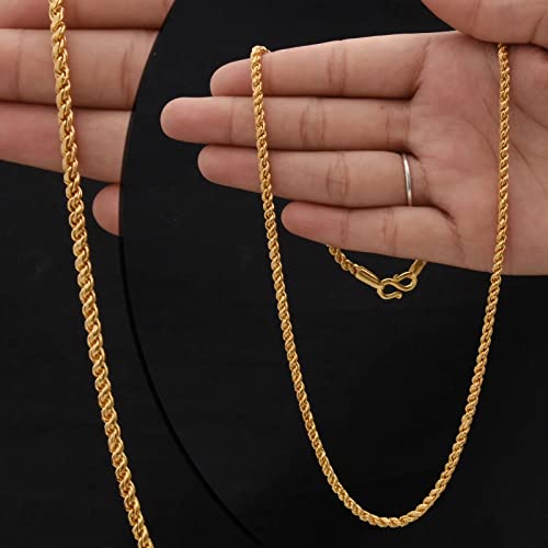 Buy ELEGANTDREAM 30 Inch Long One Gram Gold Plated Mangalya Chain ...