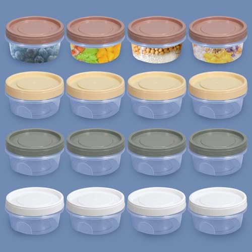 Meng Jiaran 15PCS Small Food Containers with Lids, 200ML Plastic Snack ...