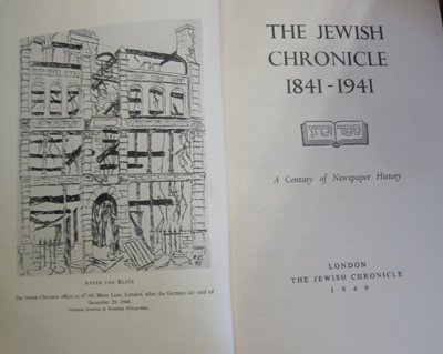The Jewish Chronicle 1841-1941 A Century of Newspaper History: No ...