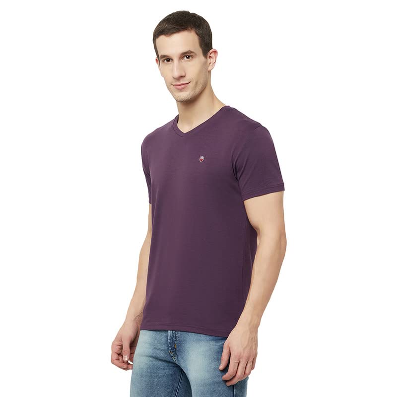 Buy Octave Men Purple V-Neck T-Shirt at Amazon.in