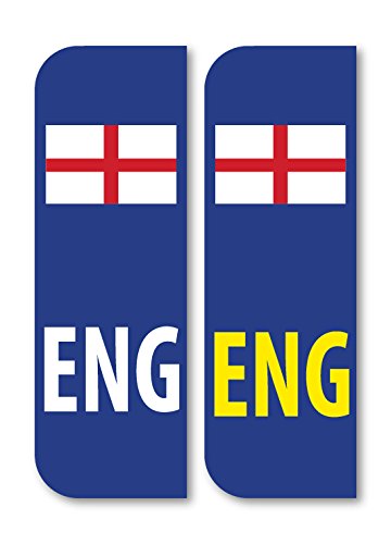 Landing Designs 2 x ENG England Flag Car Number Plate vinyl stickers ...