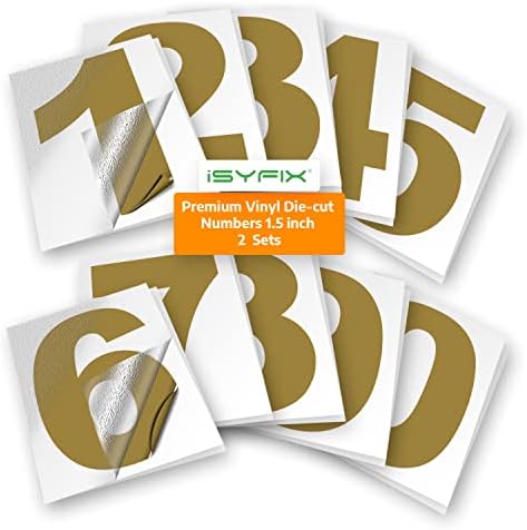 Amazon.com: Gold Vinyl Numbers Stickers 0-9 (20 Total) Choose from 1/2 ...