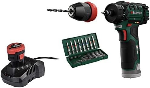 Parkside 12V Cordless Drill Screwdriver Set PBSA 12 D4 2 Speed Gearbox ...