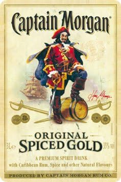 Captain Morgan Metal Sign, Durable, 30 x 20 cm, S4296 : Amazon.co.uk ...