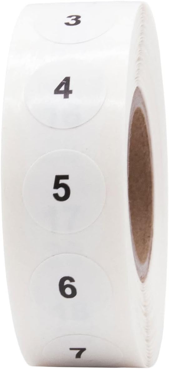 Amazon.com : Consecutive Number Stickers 1-1,000 0.50 Inch 1,000 Total ...