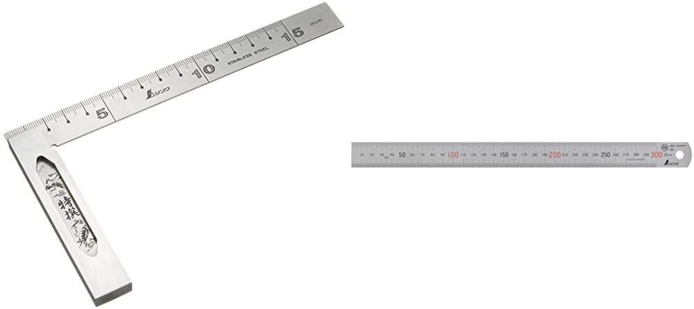 Amazon.co.jp: シンワ測定(Shinwa Sokutei) 完全スコヤ 15cm 62006 & 直尺 シルバー 30cm JIS1級 13013【セット買い】 : DIY・工具・ガーデン
