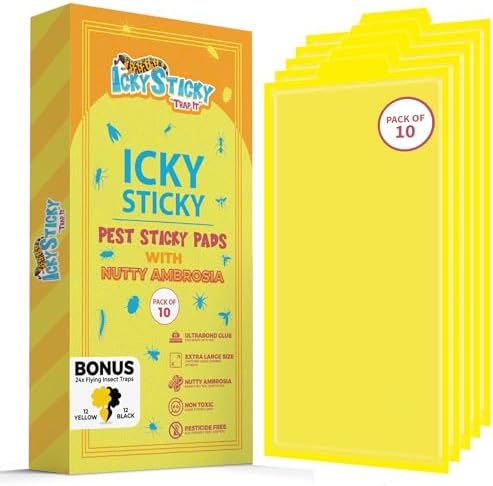 Icky Sticky Pest Sticky Pads - 10 Pack | Extra Strong Glue Traps with ...