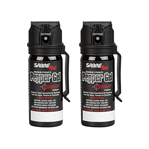 SABRE Crossfire Pepper Gel for Self Defense, Deploys At Any Angle ...
