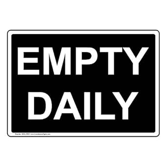 ComplianceSigns.com Empty Daily Label Decal, 5x3.5 in. 4-Pack Vinyl for ...