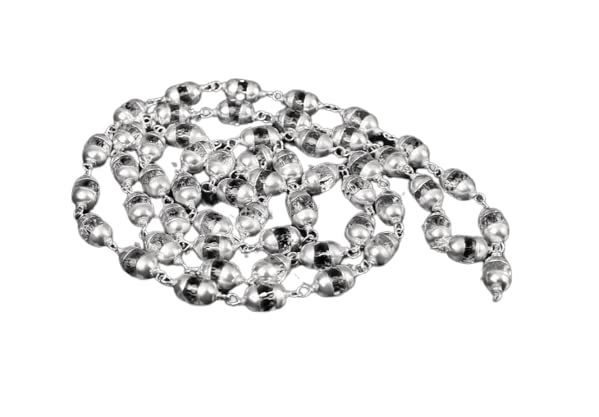 All Stone Sphatik Mala Silver Chain Original Certified Genuine Clear ...