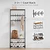 Amyove Coat Rack Shoe Bench With 10 Hooks Hall Trees 8626