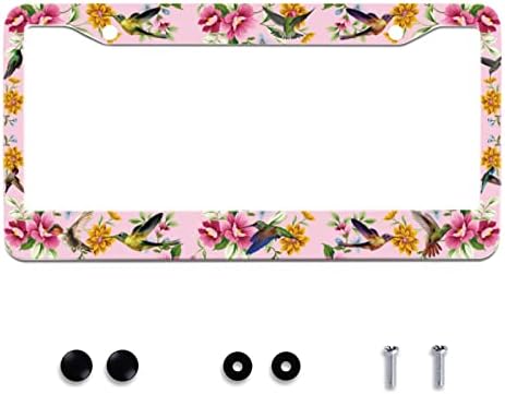 Amazon.com: Personalise Hummingbird License Plate Frames Pretty Florals ...