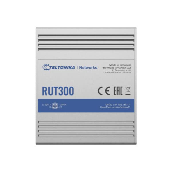 RUT300 - Industrial Ethernet Router - 1 WAN /4 LAN 10/100 Mbps/Open VPN ...