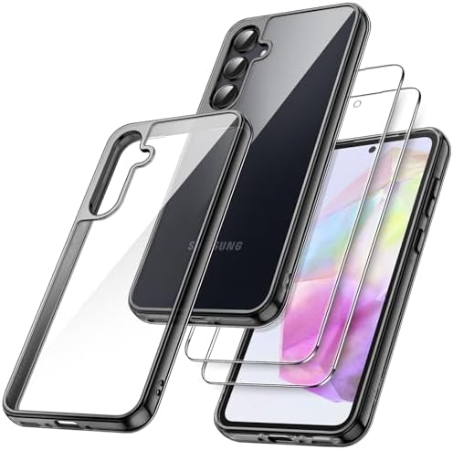 JETech 3 in 1 Case for Samsung Galaxy Z Flip 5 with 2-Pack Tempered Glass Front Screen Protector ...