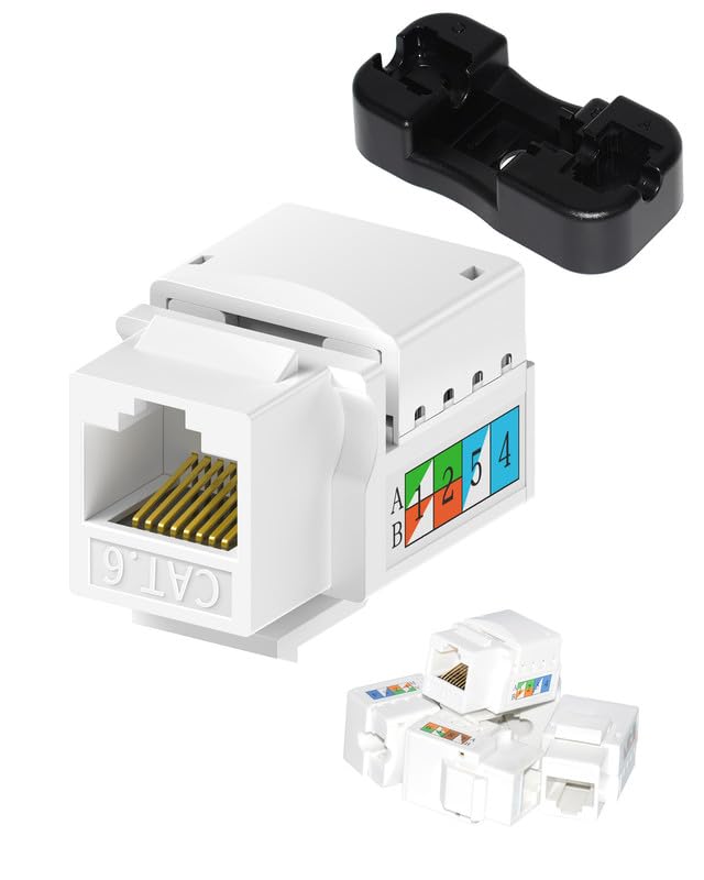 Snapklik.com : VANDESAIL Cat6 Keystone Jacks 5 Pack Rj45 Coupler ...