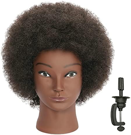 Amazon.com: Traininghead 100% Real Hair Mannequin Head Training Head ...