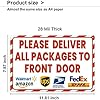 Amazon.com: ALKB Delivery Sign for Outdoor Use - Please Deliver All Packages to Front Door ...