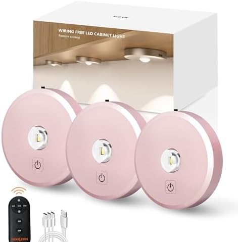 Puck Lights with Remote Control Rechargeable,Wireless Under Cabinet ...