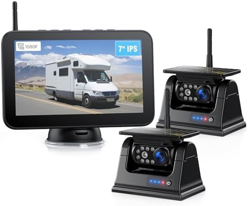 Amazon.com: Wireless Backup Camera Magnetic Solar with 1080P 7" DVR ...