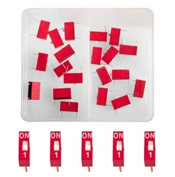20pcs Double Row Dip Switch 1 Position, Slide Type Switch 2.54mm PCB ...