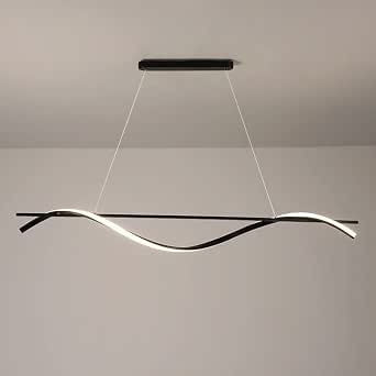 Mjsdjof Modern LED Ceiling Chandeliers, Linear Metal Pendant Light ...