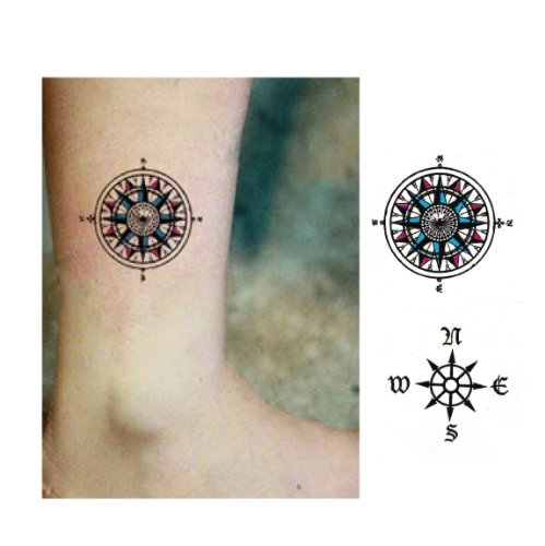 Amazon.com : Compass Set, Temporary Tattoo -Temporary Tattoo T119 ...