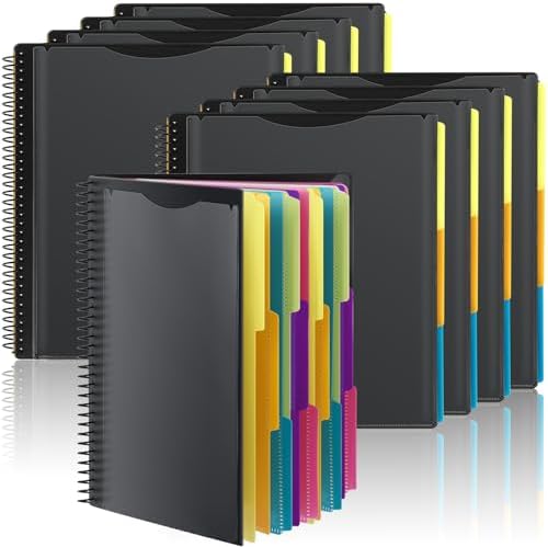 Amazon.com : Yeaqee 24 Pocket Spiral Folders Bulk with Clear Front ...