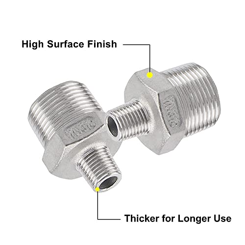 Snapklik.com : Reducing Hex Nipple, 304 Stainless Steel 3/4x 1/4 NPT ...