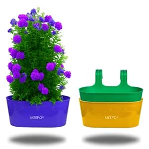 Buy Meepo Double Pots for Home & Balcony Garden | Plastic Double Hook ...