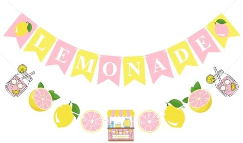 Amazon.com: JOZON Lemonade Burlap Banner and Lemon Burlap Banner Jute ...
