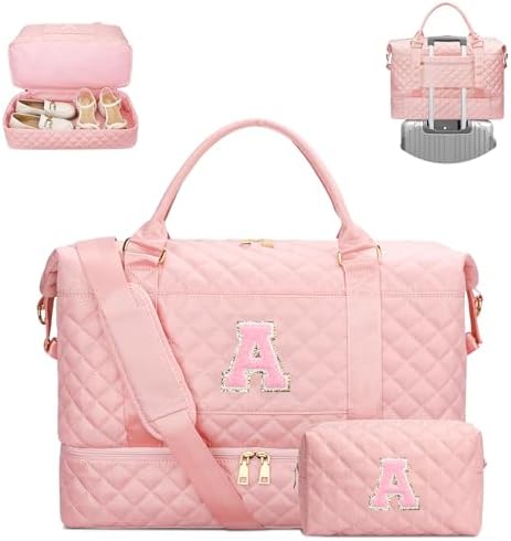 Amazon.com | CLOUDWINGS Gifts for Women Girls Initial Travel Duffle Bag ...