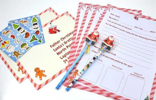 VEYLIN Letter to Santa Kit, 7PCS Letter to Santa Includes Letter ...