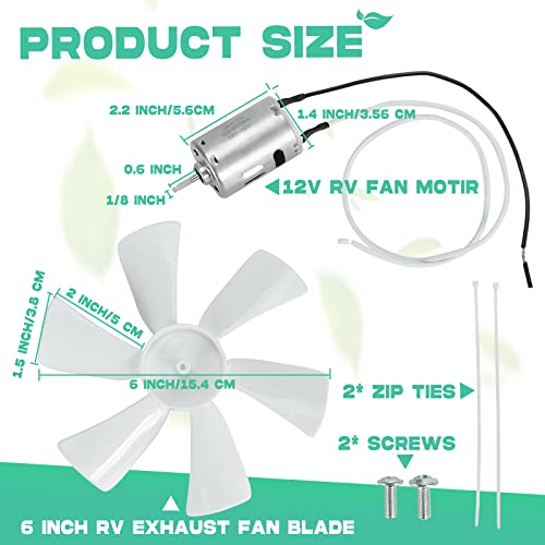 Snapklik.com : BLACKHORSE-RACING White 6 Inch RV Fan 12V D