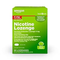 Amazon Basic Care Mini Nicotine Polacrilex Lozenge 4 mg, Citrus Flavor ...
